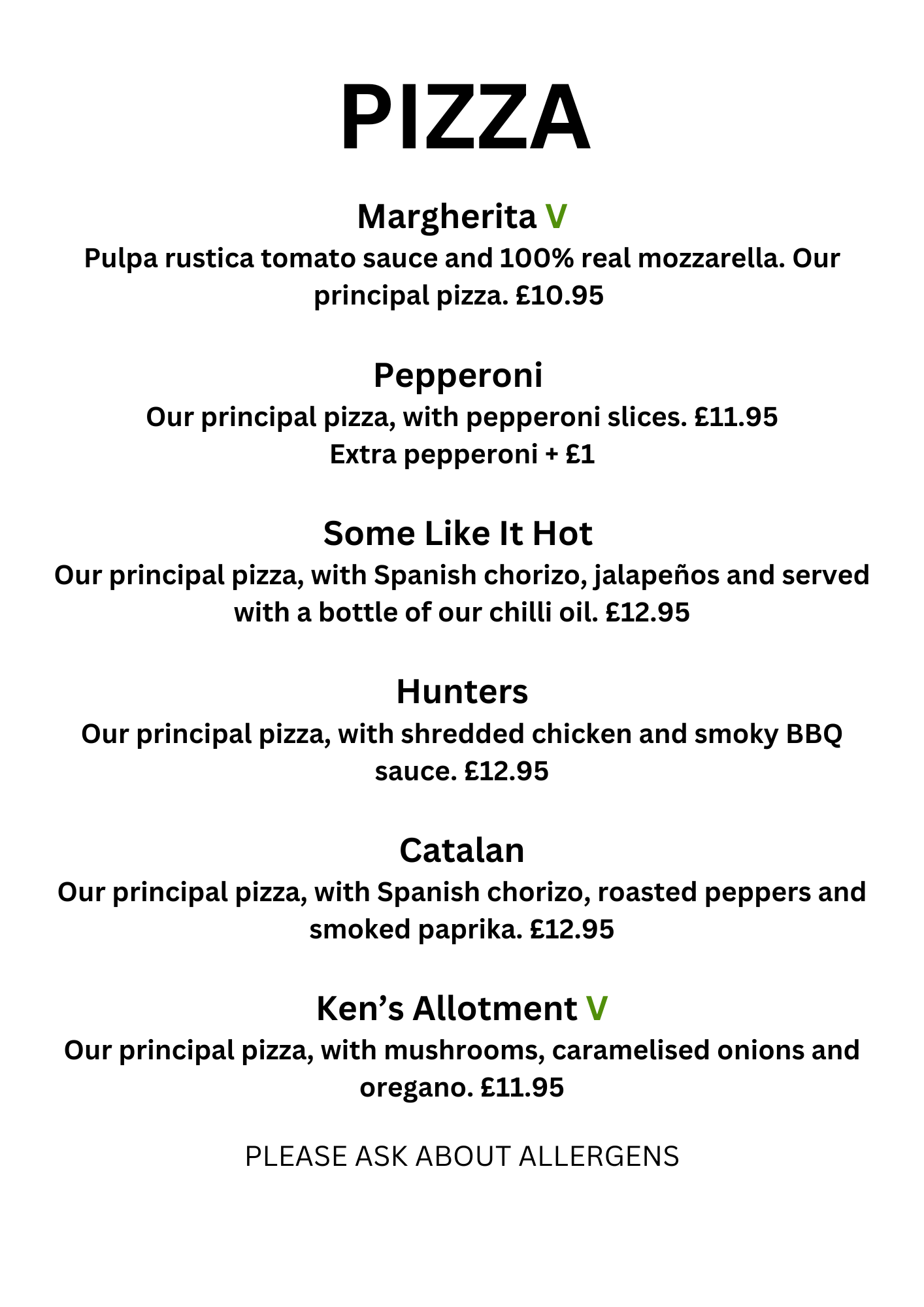 Food and Drink Menus - The Riflemans Arms, Belper